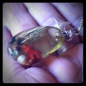 Vintage | Jewelry | Vintage Lucite Embedded Shells Seaweed Pendant ...